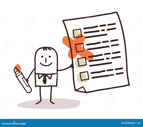 Man Checking List Stock Vector Illustration Of Drawing 66585058