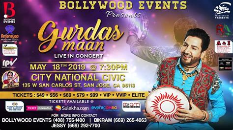Gurdas Maan Live In Concert 2019 Bay Area Concertsmusic In San Jose