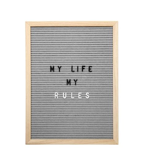 Letter Board With Phrase My Life My Rules On White Background Top View