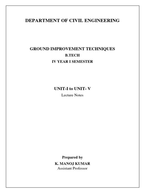 Git Unit 1 To 5 Lecture Notes Pdf Silt Deformation Engineering