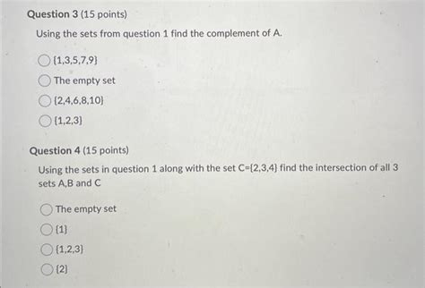 Solved If The Universal Set Is U {1 2 3 4 5 6 7 8 9 10} Set