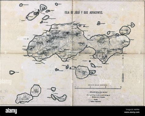 This Map Depicts Isla De Jolo And The Adjacent Areas Focusing On The