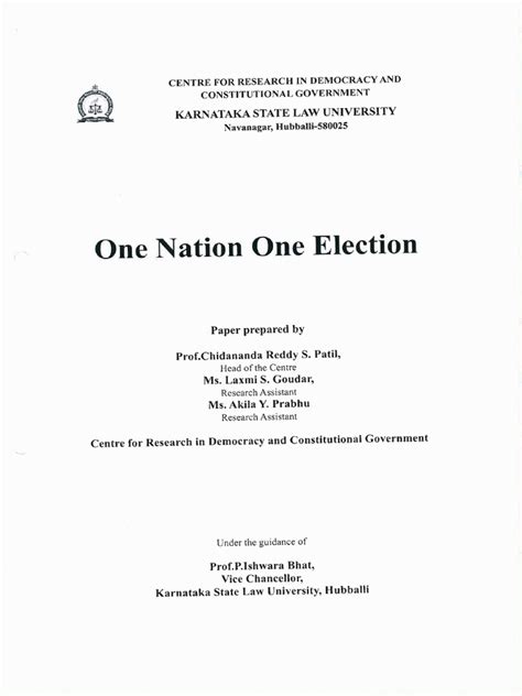 1 Nation 1 Election Pdf