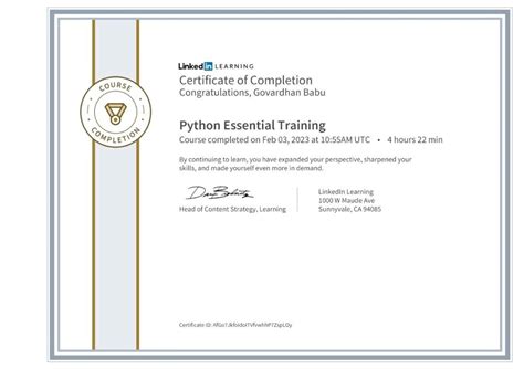 Govardhan Babu On Linkedin Successfully Completed In Python Essential