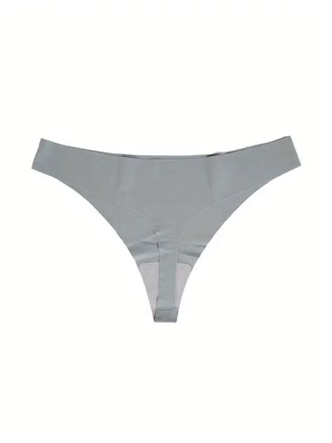 Seamless Solid Thongs Soft Comfy Stretchy Intimates Panties Temu