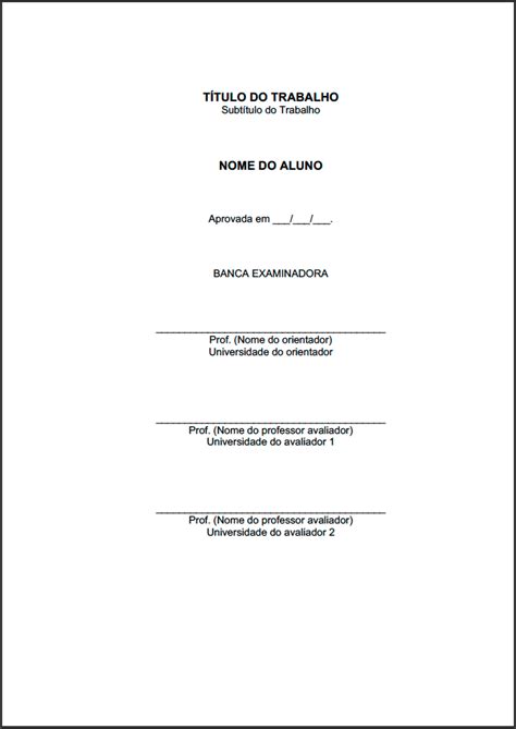 Como Fazer A Folha De Aprovação Do Seu Tcc Na Abnt
