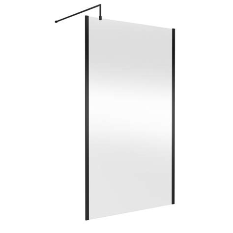 Hudson Reed 1200mm Outer Framed Wetroom Screen With Support Bar Matt