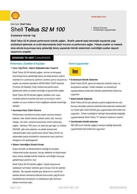 Shell Tellus S2 M 100 FiÇi 209 Lİtre 186 22 Kg