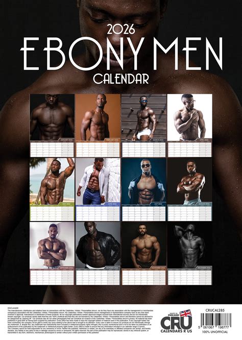 Ebony Male A3 Calendar 2026 Calendarsrus