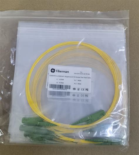 E2000 APC To E2000 APC OS2 Singlemode 9 125 Simplex Fiber Patch Cable OS2 Singlemode Patch Cable