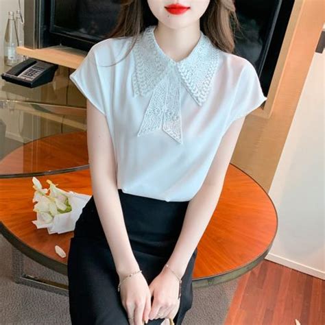 白色戀人 玩美衣櫃時尚氣質娃娃領設計感小衫s Xl上衣etmall東森購物網
