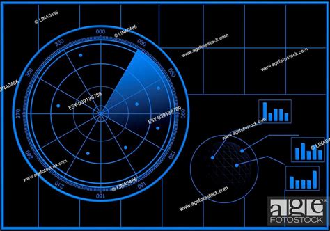 Digital Radar Screen In A Blue Style Stock Photo Picture And Low Budget Royalty Free Image