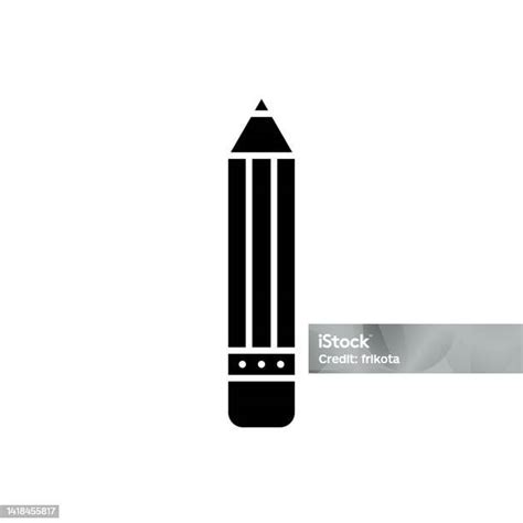 지우개 미니멀리스트 아이콘이있는 연필 검은 색 채워진 픽토그램 학교 영감으로 돌아 가기 교육의 개념 벡터 일러스트 레이 션 평면 디자인 개념에 대한 스톡 벡터 아트 및 기타