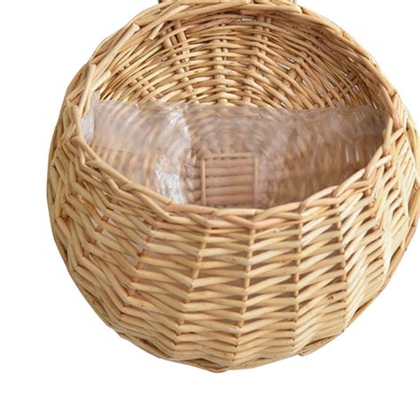 Badu Bg Ратанова кошница за монтиране на стена Ръчно изработена плетена саксия Висяща плетена