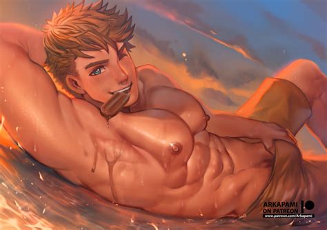 Rule 34 1boy Abs Arkapami Armpit Armpits Blue Eyes Brown Hair Bulge