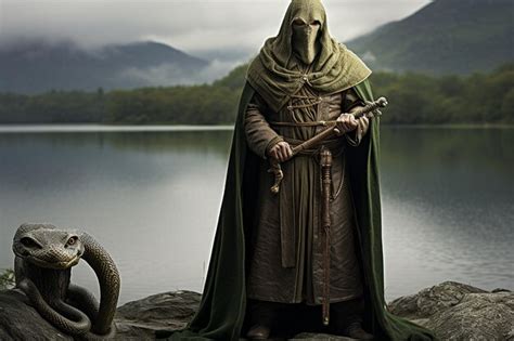 Premium Photo Serpentine Guardian Keeper Of Celestial Wisdom