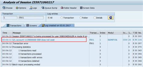 19 sap interface error g l account 111900000 559 does not exist
