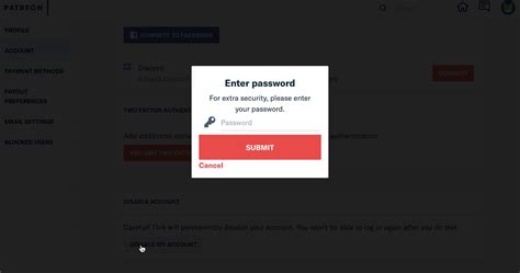 Patreon Deactivating Your Account Flow On Web Page Flows