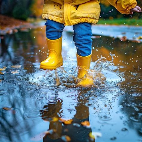 Free Joyful Puddle Jumping Image Autumn Joy Puddle Download At