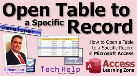 How To Open A Table To A Specific Record In Microsoft Access Access Learning Zone