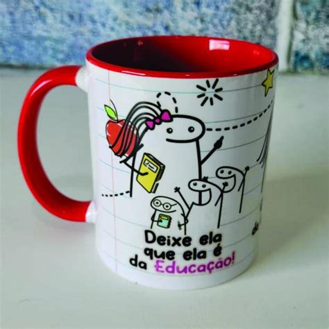 Caneca cerâmica interior e alça colorida Caneca Cerâmica x Gráfica Portal