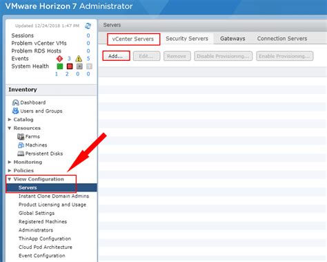 Connect Vmware Horizon 77 Connection Server To Vcenter Server