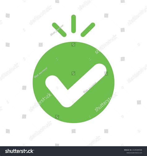 Pop Check Mark Icon Success Authentication Stock Vector Royalty Free 2129309546