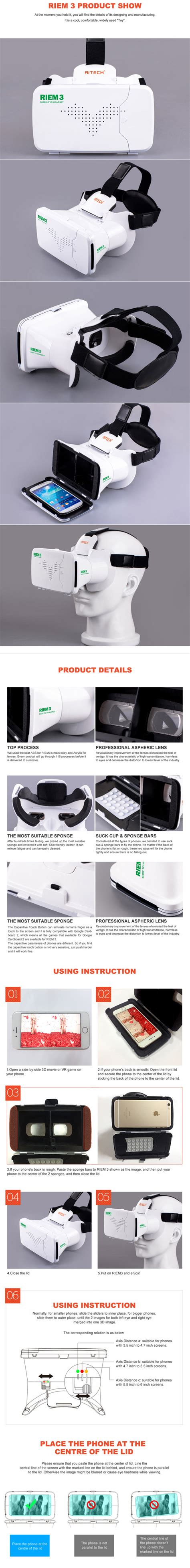 Ritech Iii Riem3 3d Vr Glasses Virtual Reality Headset Glasses Ritech