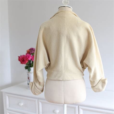 1960s Cream Wool Alice Jane Dows Cropped Bolero Tape… Gem