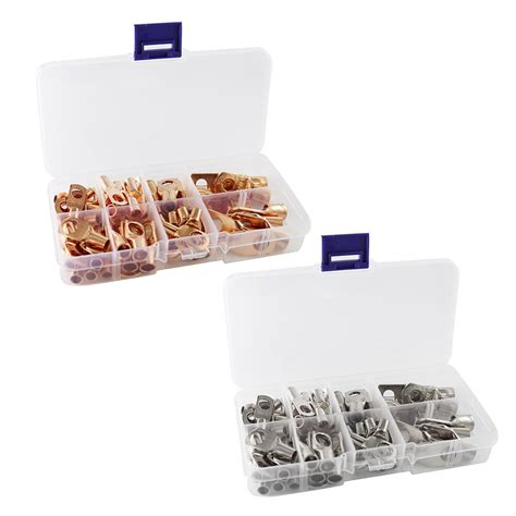 60pcs 볼트 구멍 주석 도금 구리 케이블 러그 배터리 터미널 세트 와이어 터미널 커넥터 Sc10 6 Sc16 8 Sc25 8