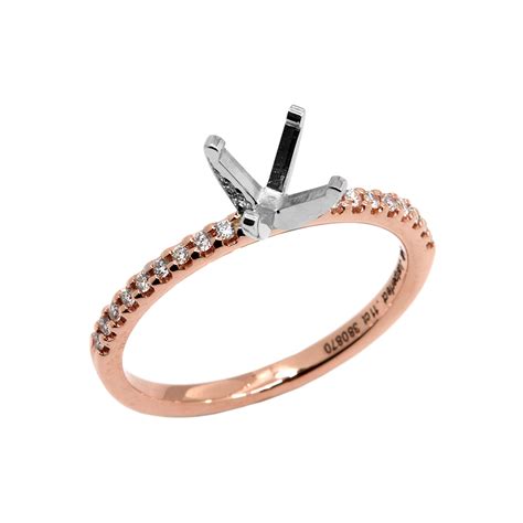 14k Rose Gold Shared Prong Engagement Ring Josephs Jewelers