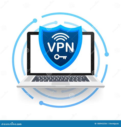 Secure Vpn Connection Concept Virtual Private Network Connectivity Overview Stock Vector