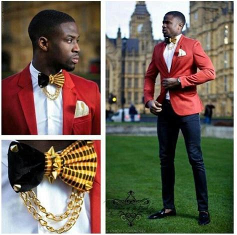 Edgy Ankara Bowtie Mens Fashion Edgy Mens Fashion Gold Chains For Men