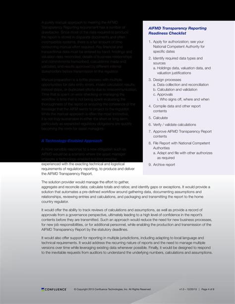 Confluence Whitepaper Aifmd Transparency Reporting Pdf