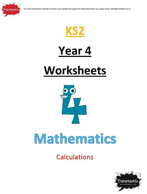 Year 4 Mathematics Calculations