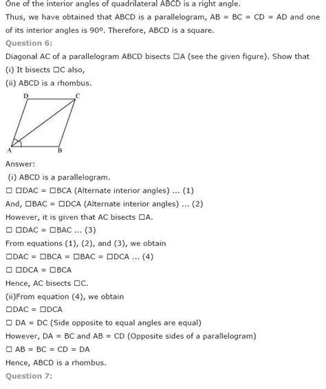 Ncert Solutions Class 9 Maths Ch 8 Quadrilaterals Free Ncert Books