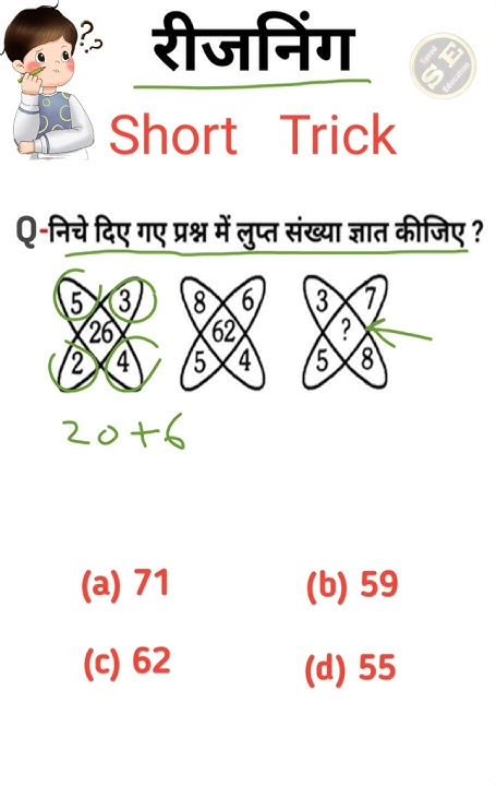 लुप्त संख्या ज्ञात करें 2 सेकंड में reasoning short trick shorts reasoning ssc youtube