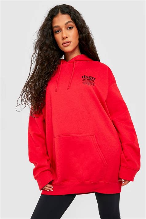Dsgn Studio Pocket Print Oversized Hoodie Boohoo