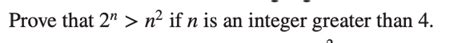 Solved Prove That 2nn2 If N Is An Integer Greater Than 4