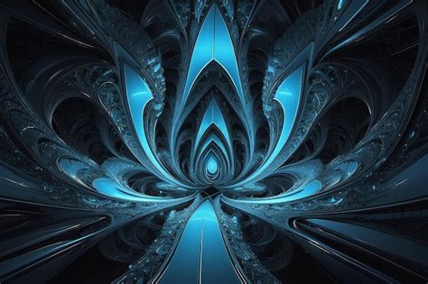 Premium Ai Image Futuristic Fractal Echo