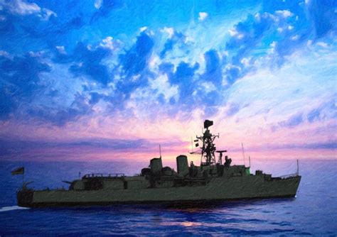 Silhouette Tribal Class Frigate Original One Off Art Jacks Taxi