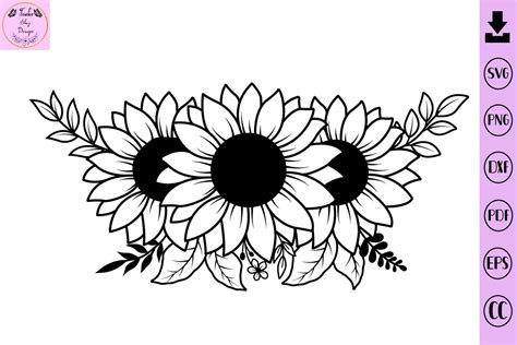 Sunflower Flower Svg Flowers Bouquet Graphic By Tadashop Design