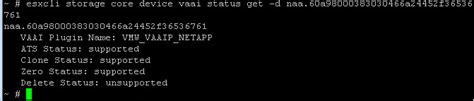 vaai unmap delete status unsupported question on netapp fas array
