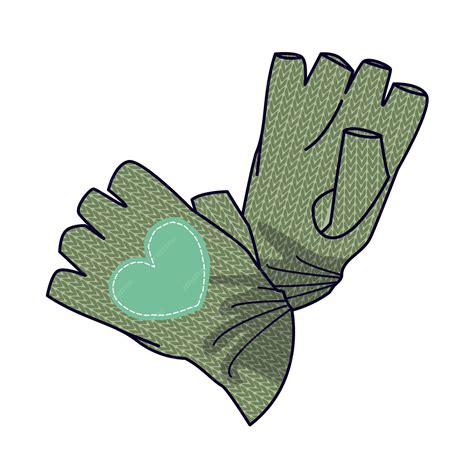 Premium Vector Knitted Fingerless Gloves For Ladies Vector Mockup