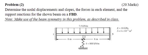 Solved Problem 2 Determine The Nodal Displacements And Chegg