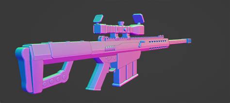 low poly m107 sniper model i made for my fps game r robloxgamedev