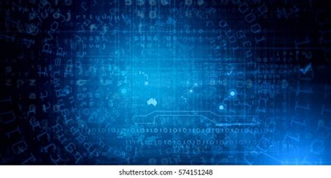 Vector Blue Abstract Digital Numbers Background Stock Vector Royalty