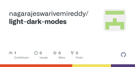 GitHub Nagarajeswarivemireddy Light Dark Modes