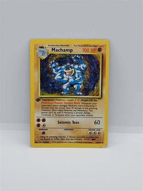 First Edition Base Machamp Foil 8102 Original Pokemon Card Collection