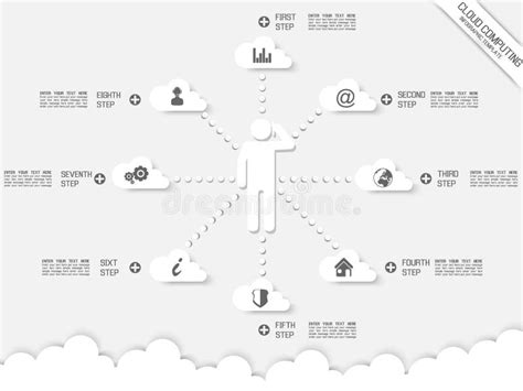 Cloud Computing Connection World Technology Stock Vector Illustration Of Start Infographic